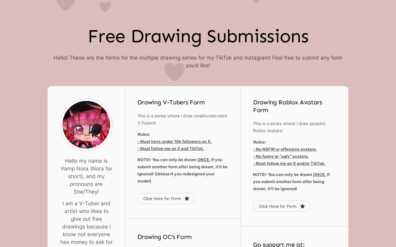 Free Drawing Forms - Vamp Nora